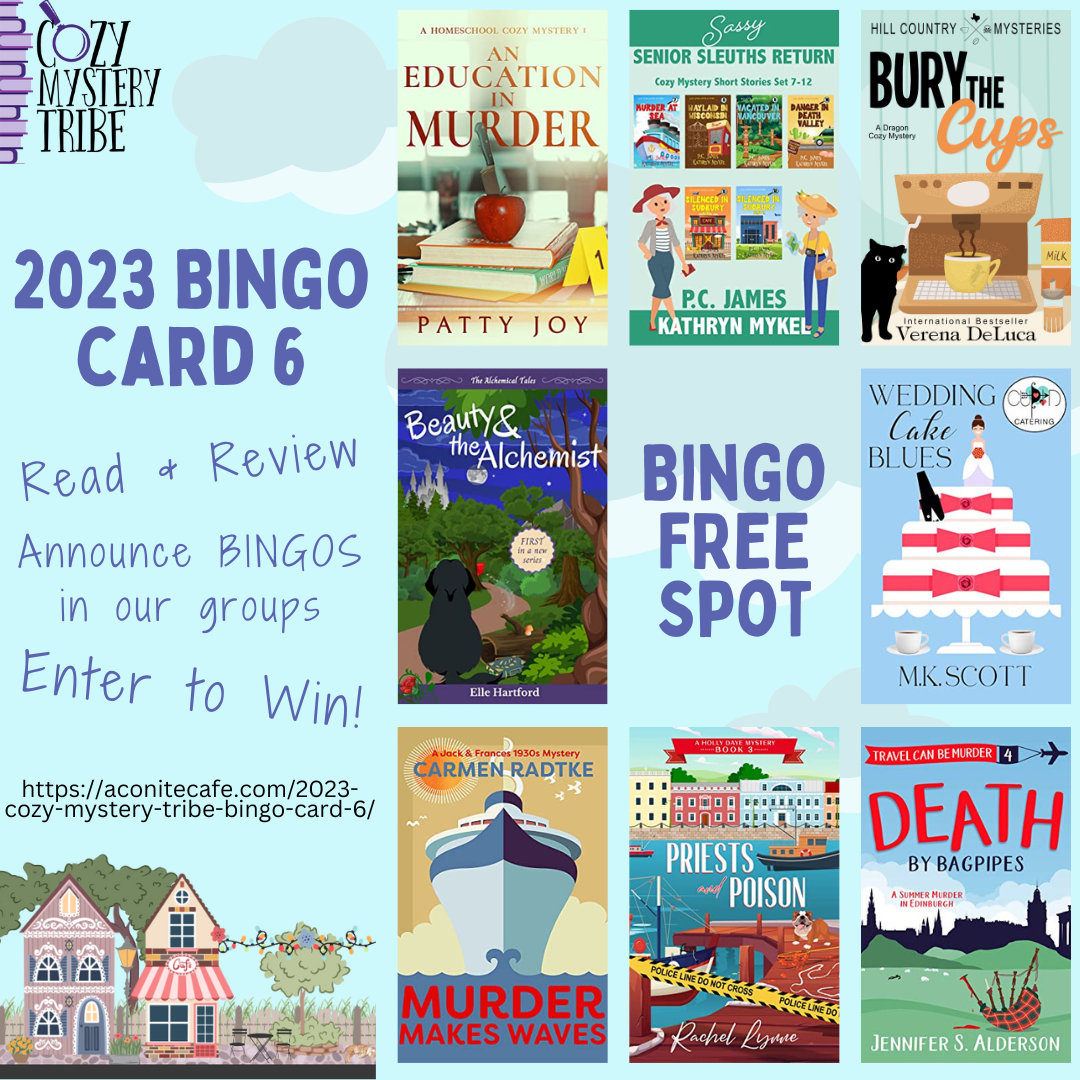 2023 Cozy Mystery Tribe Bingo: Card 6 – Aconite Cafe