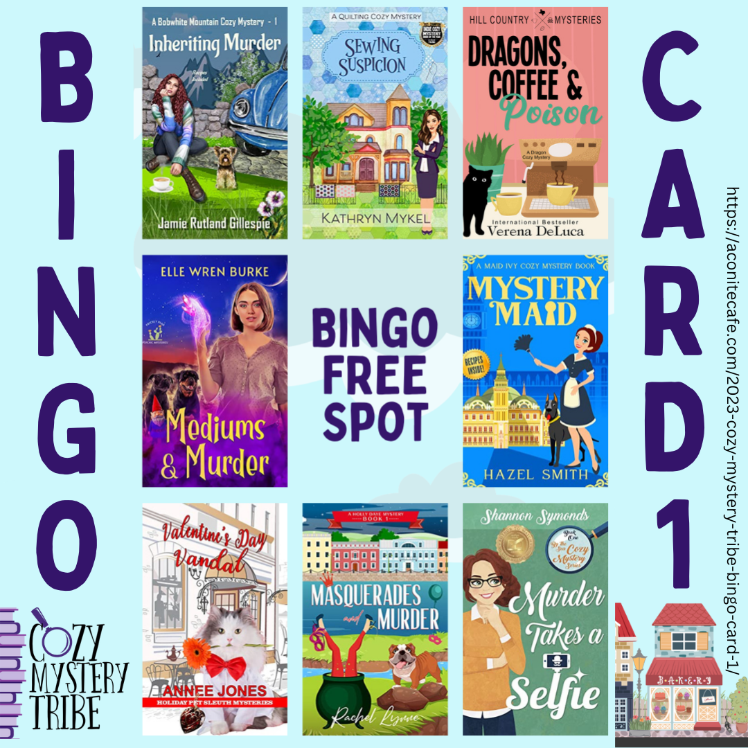 Cozy Mystery Tribe Bingo: Card 1 – Aconite Cafe